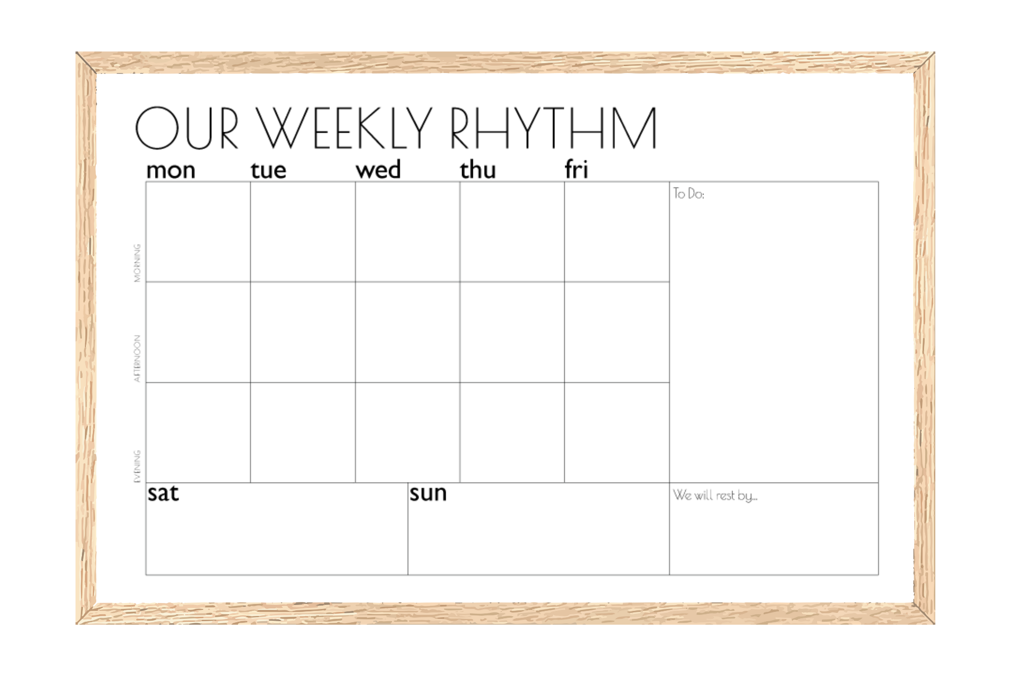 Weekly Rhythm Planner – Caswell + Green